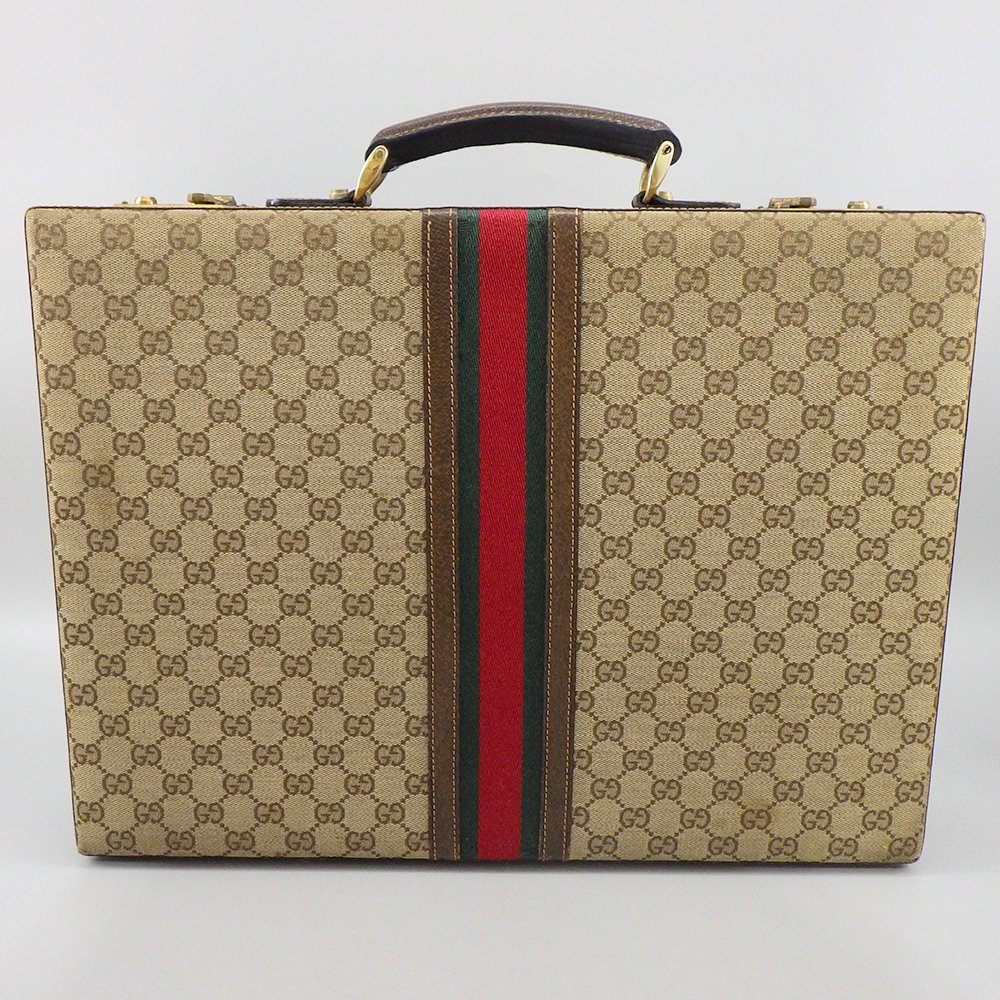 1円 GUCCI オールドグッチ GGキャンバス シェリーライン トランクケース 旅行鞄 ブリーフケース ヴィンテージ 122-1776235 O商品(オールドグッチ)｜売買されたオークション ...