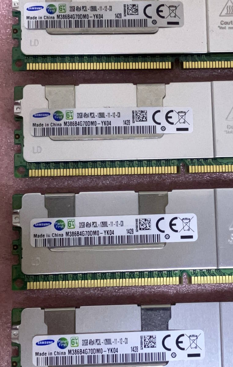 Samsung M386B4G70DM0-YK04 4枚セット PC3L-12800L/DDR3L-1600 ECC LoadReduced 240Pin DDR3 LRDIMM 128GB ...