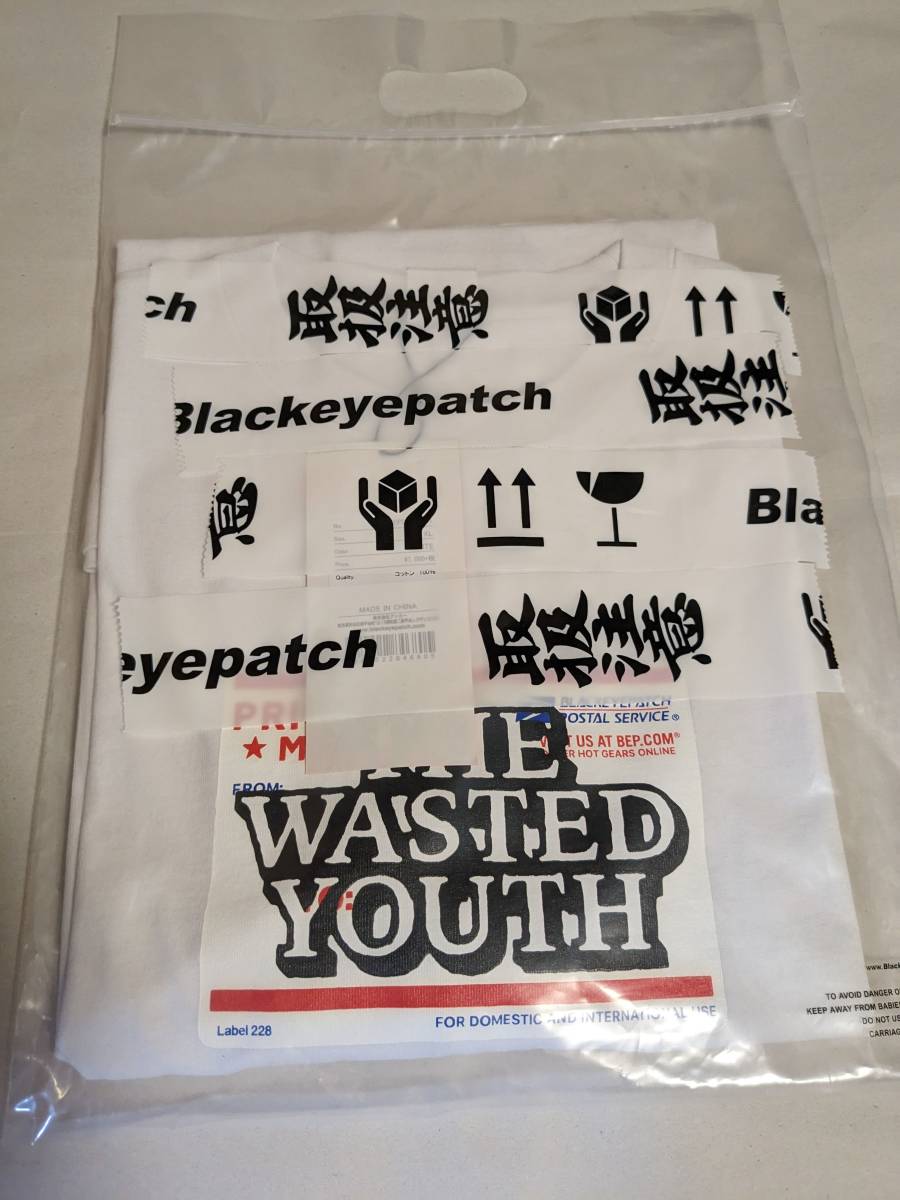 XL BlackEyePatch Wasted Youth PRIORITY LABEL TEE WHITE ブラックアイパッチ x ウェイステッドユース VERDY ヴェルディ(イラスト ...
