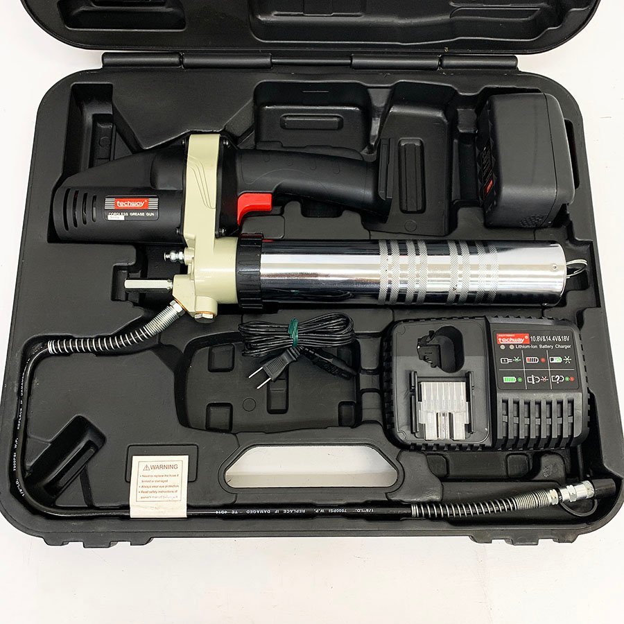 TECHWAY テックウェイ 充電式グリスガン グリースガン 18V T6550215 充電器 バッテリー 18V 3.0Ah ケース付き M9548(その他)｜売買されたオークション情報 ...