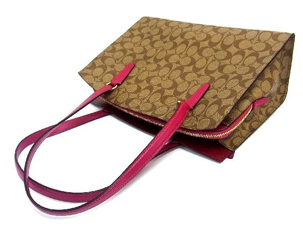 1円 COACH コーチ C4075 シグネチャー PVC×レザー 2WAY クロスボディ ショルダー ハンドバッグ ブラウン系 AM0787 ...