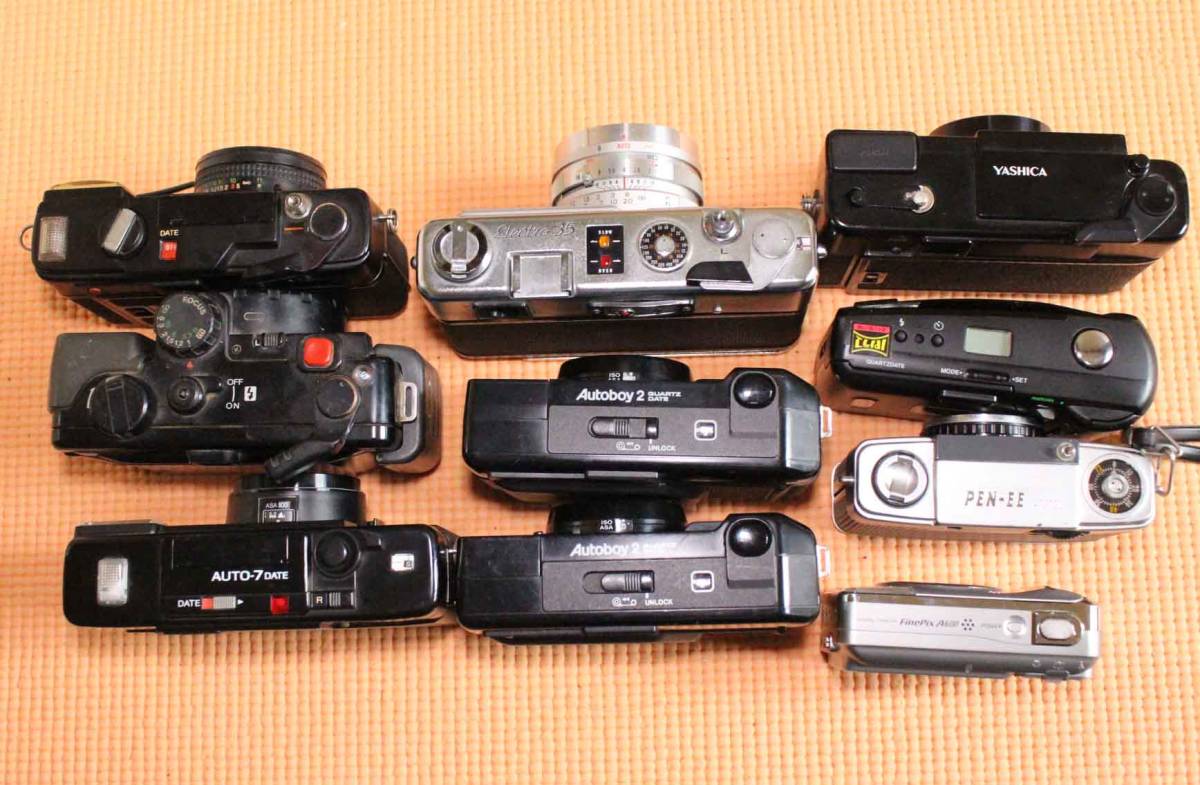カメラ まとめて10台 OLYMPUS PEN EE OZ10 canon Autoboy 2 YASHICA ELECTRO35 FUJIFILM FinePix A600 FUJI HD ...