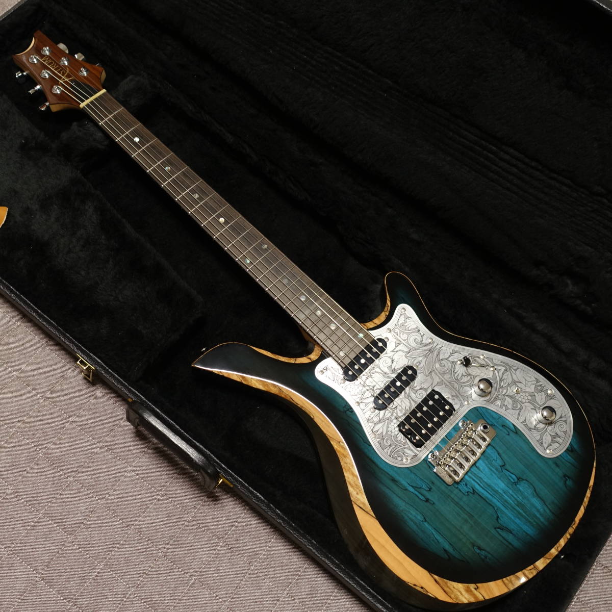 Astrum Guitars Aries Ash / Spalted Maple Top SSH Metal Pickguard 国産ハイ ...
