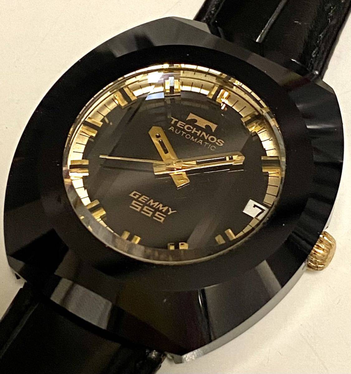 1円〜 N TECHNOS テクノス GEMMY 555 ブラックケース メンズ 自動巻き デイト カットガラス アンティーク 時計 4177733(テクノス)｜売買されたオークション情報 ...