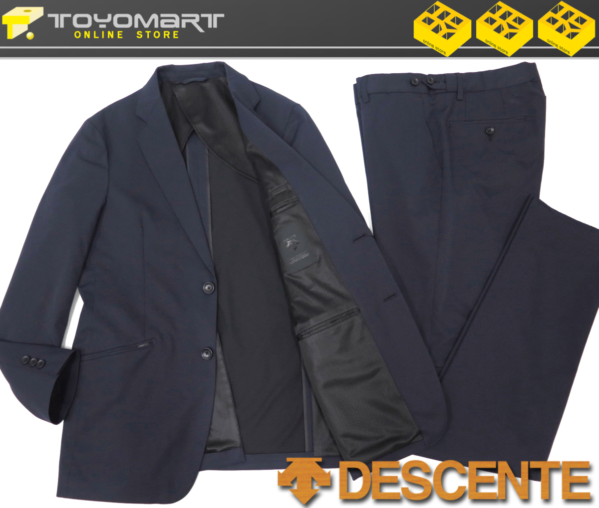 6058 DESCENTE デサント 7724 吸汗速乾 SOLOTEX使用 スタイリッシュ ストレッチスーツ 濃紺/YA4(Sサイズ以下)｜売買されたオークション情報、yahooの商品情報を ...