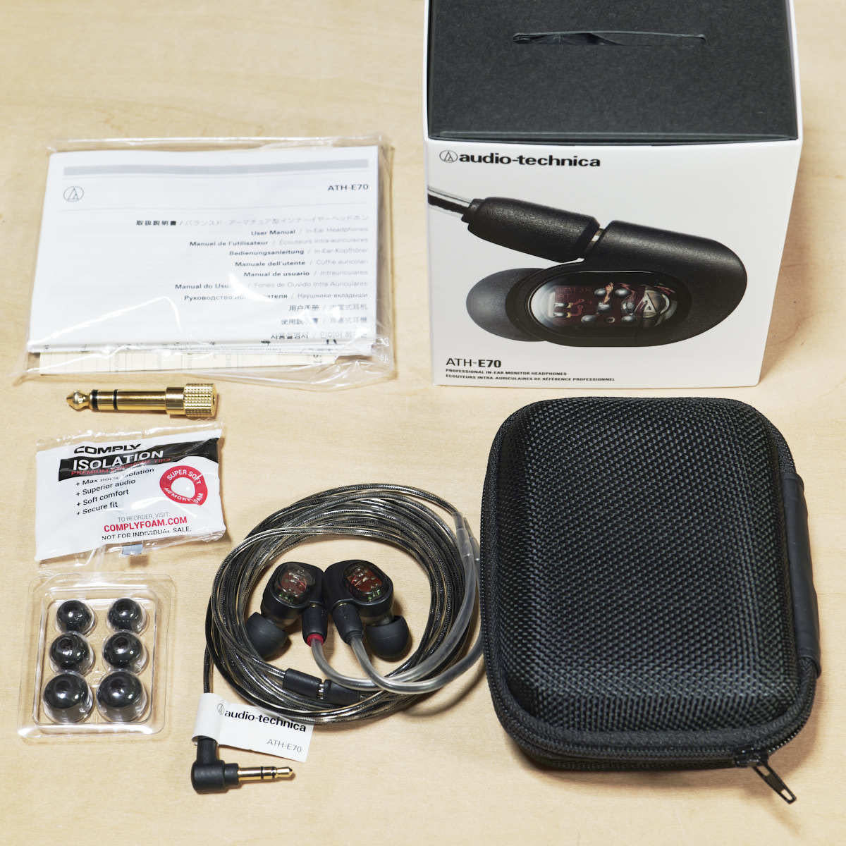 audio-technica ATH-E70 良品〜 バランスド アーマチュア型インナーイヤーヘッドホン カナル型 イヤホンモニター オーディオテクニカ(イヤフォン)｜売買されたオークション ...