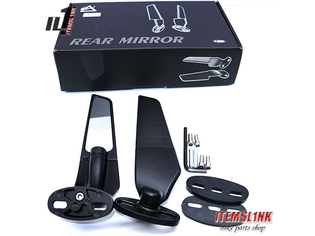 LK13-4 可変 スリム ウイング ミラー カウルミラー Z750S ZRX1200S ZZR1200 ER-6F Ninja250R ...