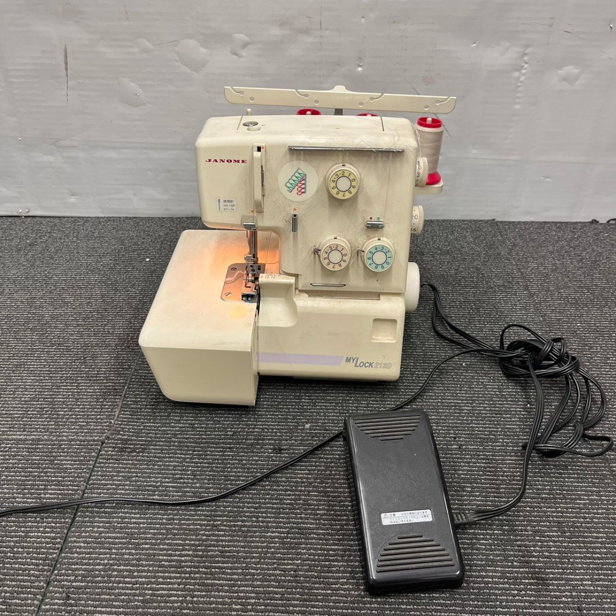 S709-O18-1882 JANOME ジャノメ MYLOCK マイロック 213D ロックミシン MODEL 788 フットコントローラー ...