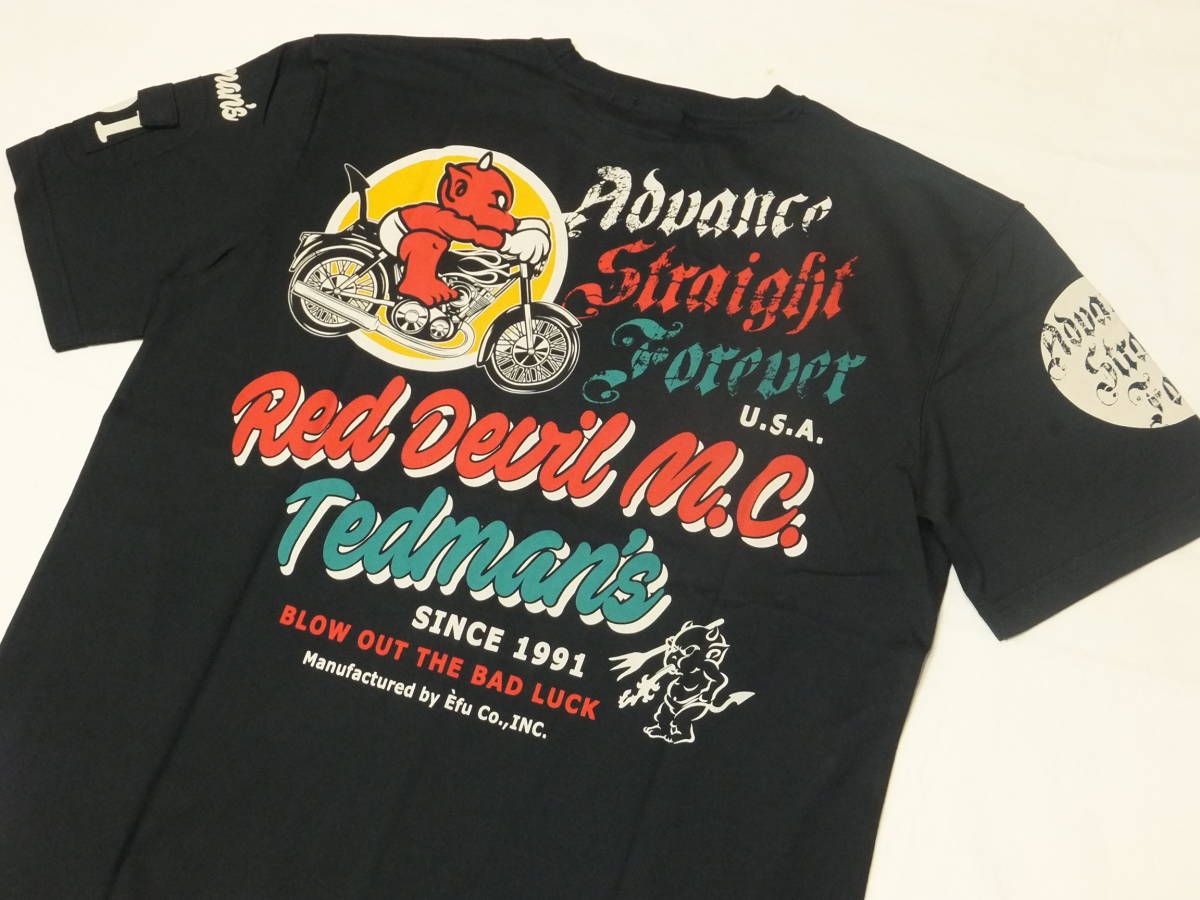 定価5.390-円 TEDMAN テッドマン Tシャツ REDDEVIL M.C. TEDMAN'S プリント 半袖 BLACK size 44:XL TDSS-517 by エフ商会 正規品 ...