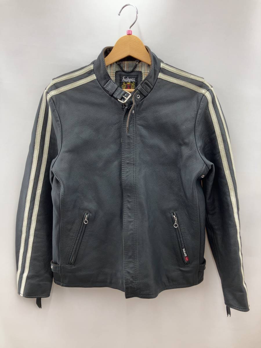 SCHOTT ショット Classic racer jacket 3141010 牛革 カウレザー シングルライダース サイズM ブラック 通年(ライダースジャケット)｜売買されたオークション ...