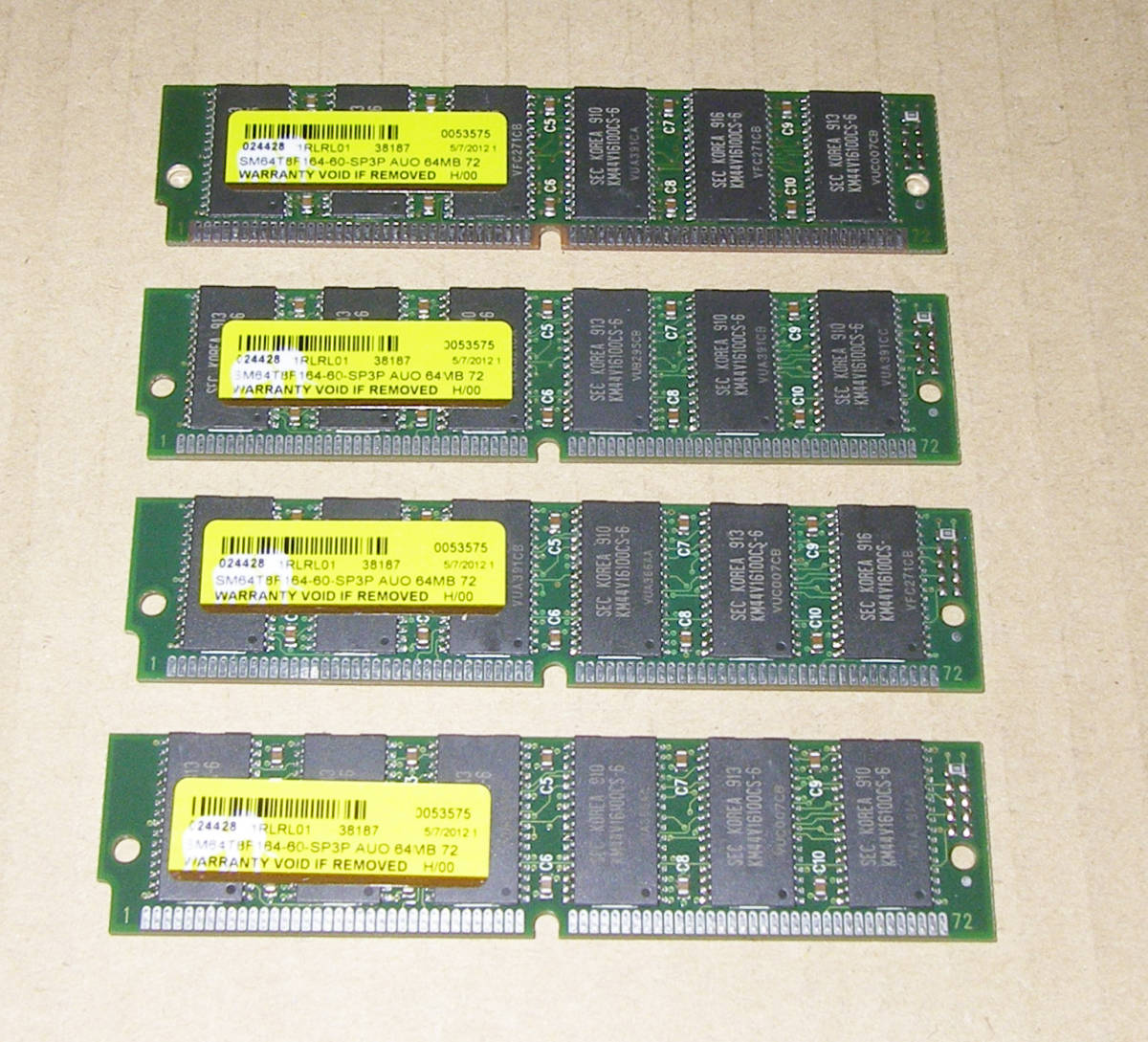 2枚のみ dicaburio 専用 MEMORY 72Pin SIMM 64X4=256MB SM64T8F 164-60-SP3P OK 2 ...