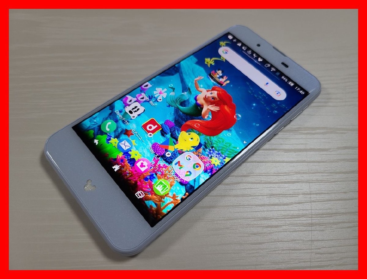33948WM 完動品 docomo DM-01J SHARP Disney Mobile ブルー SIMロック解除済 1円 1スタ ...
