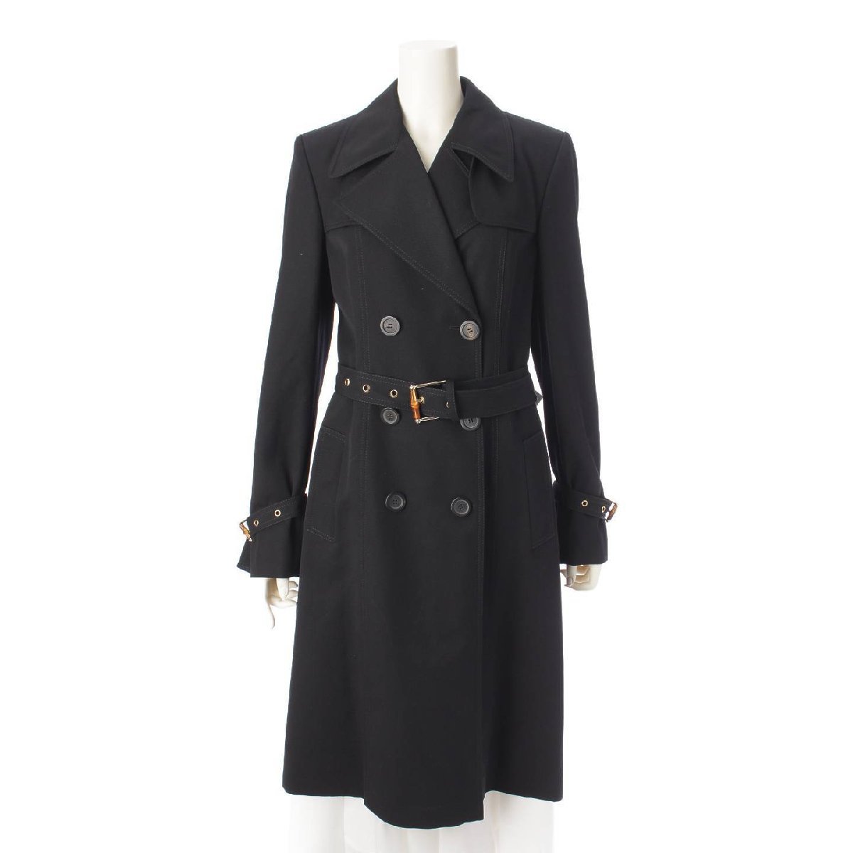 グッチ Gucci バンブー ホースビット チェーン柄 152258 トレンチコート ブラック 42 正規品保証 191314(コート)｜売買 ...