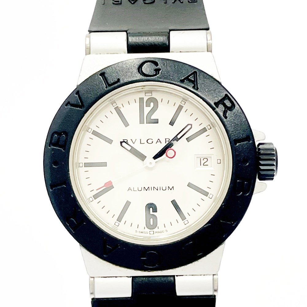 1円スタート 箱付き BVLGARI ブルガリ AL29TA アルミニウム シルバー文字盤 クオーツ ボーイズ腕時計 ジャンク 211783 ...