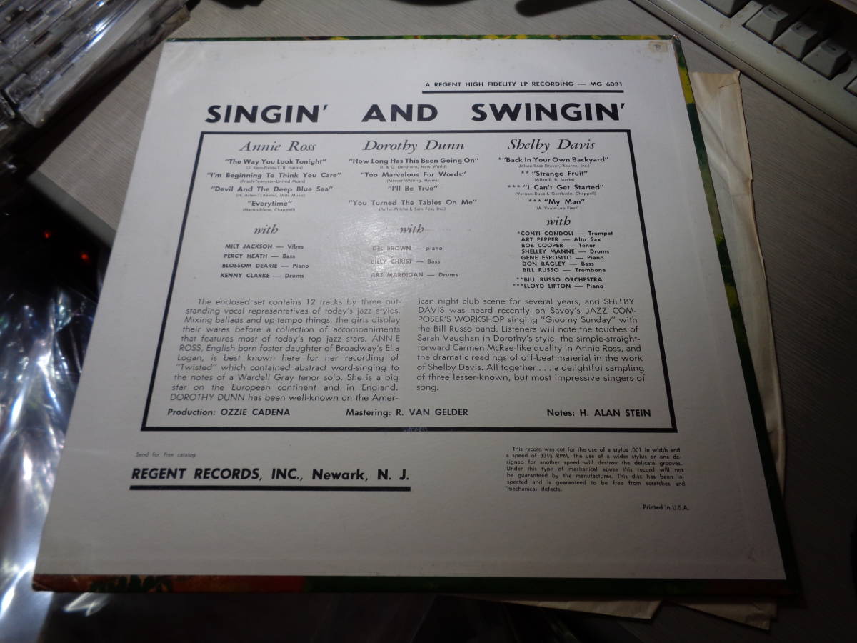 ANNIE ROSS DOROTHY DUNN SHELBY DAVIS/SINGIN' ’N SWINGIN' USA/REGENT:RMG 6031 GREEN/SILVER DG ...