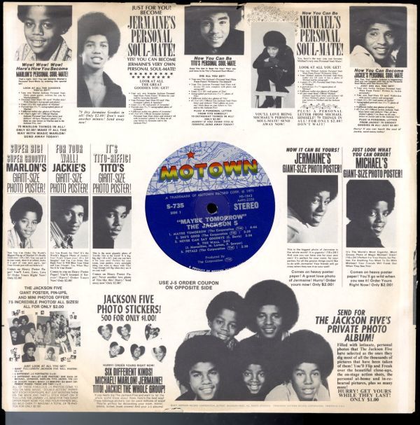 USオリジLP The Jackson 5 / Maybe Tomorrow 71年 Motown MS-735 ジャクソン ファイヴ ...