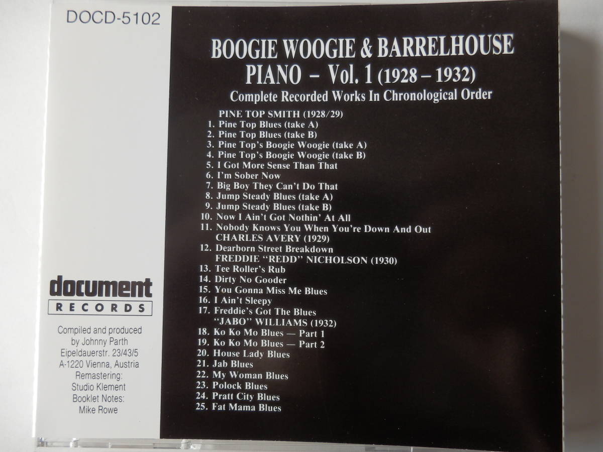 CD/ブギウギ- ピアノ/Boogie Woogie & Barrelhouse Piano 1 1928-1932/Pinetop ...