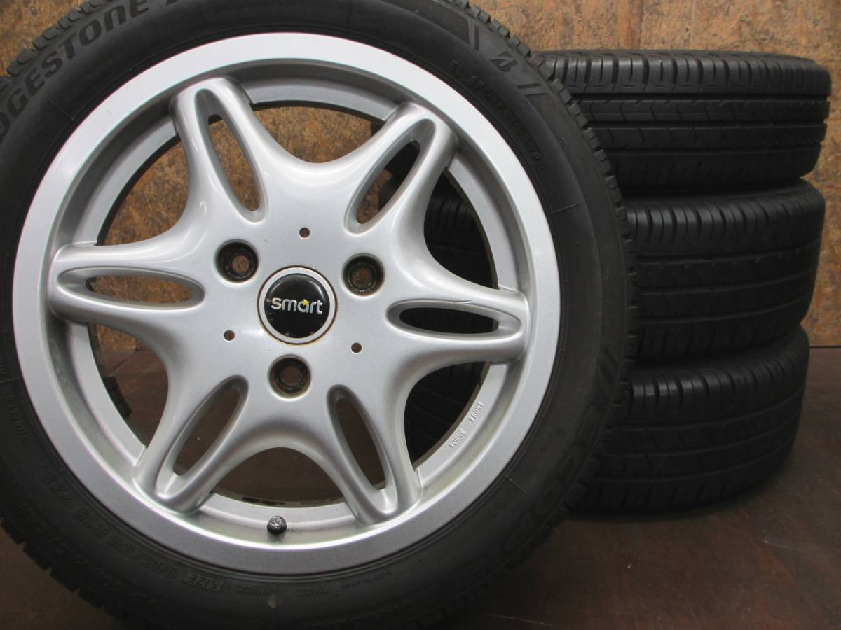 smartフォーツー純正アルミホイール 3穴PCD112 + BRIDGESTONE ECOPIA 145/65R15 175/55R15 4 ...