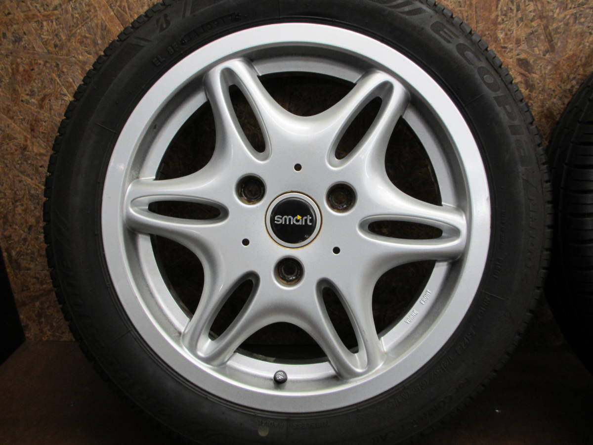 smartフォーツー純正アルミホイール 3穴PCD112 + BRIDGESTONE ECOPIA 145/65R15 175/55R15 4 ...