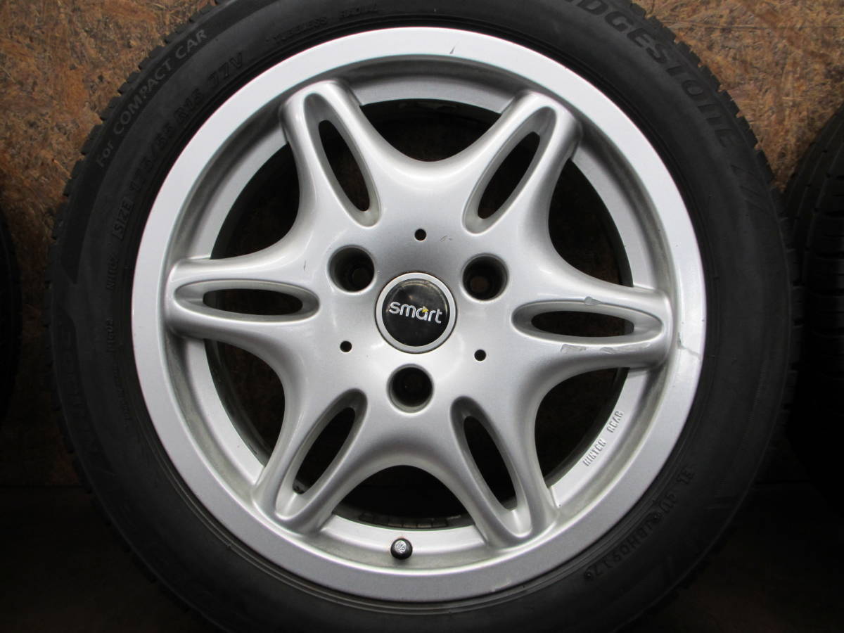 smartフォーツー純正アルミホイール 3穴PCD112 + BRIDGESTONE ECOPIA 145/65R15 175/55R15 4 ...