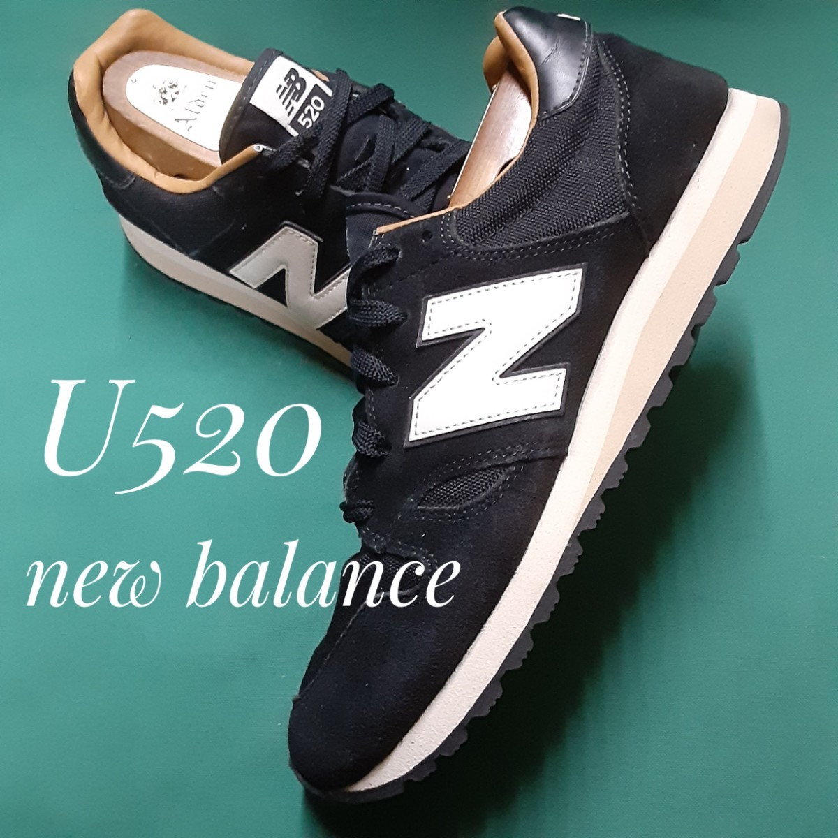 最値 定10780円 70's復刻 通称ユニオン ニューバランス U520高級ヌバックレザー スニーカー 名作モノトーン ブラック&ホワイト ...