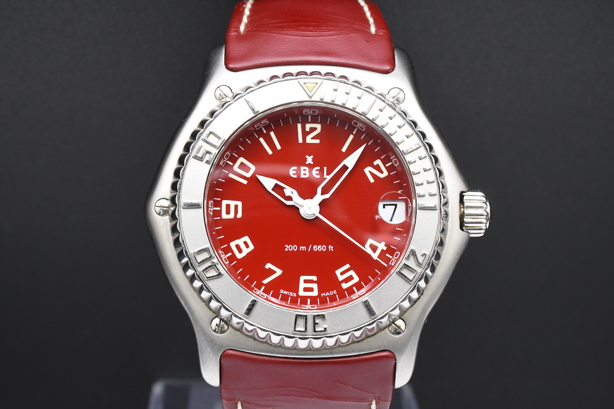 動作未確認 外観 EBEL DISCOVERY Ref：E9187341 エベル ディスカバリー クォーツ レッド 箱 保証書付 21933(エベル)｜売買されたオークション情報、yahooの ...