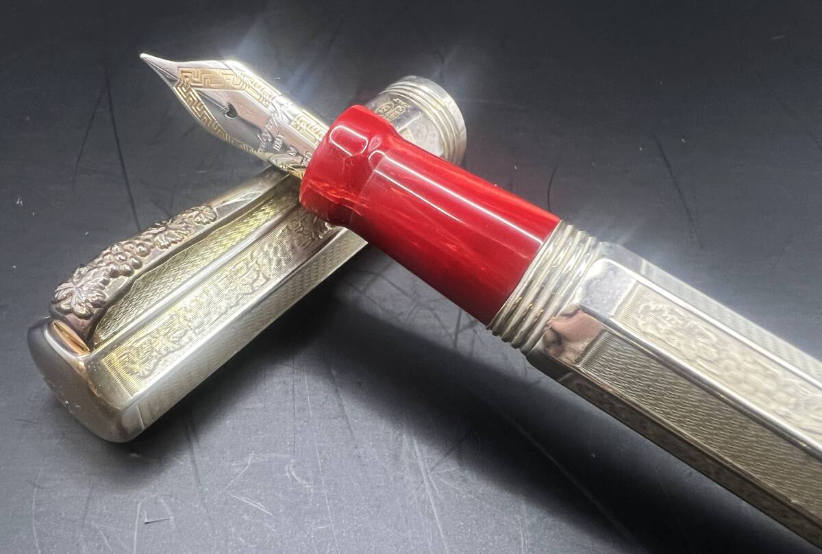 Montegrappa モンテグラッパ 1055VI 925/ペン先750 万年筆 インク付き イタリア製 筆記用具 L2590(モンテグ ...