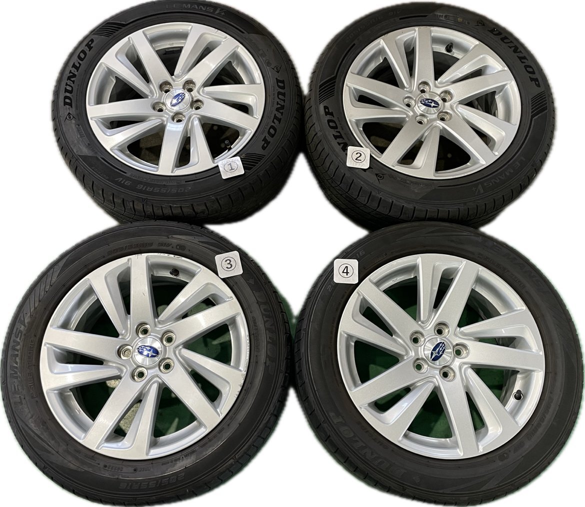 GJ3 スバル インプレッサ 純正 16インチ ENKEI エンケイ アルミ ホイール 4本 16×6.5J ＋48 PCD100 5穴 ハブ ...