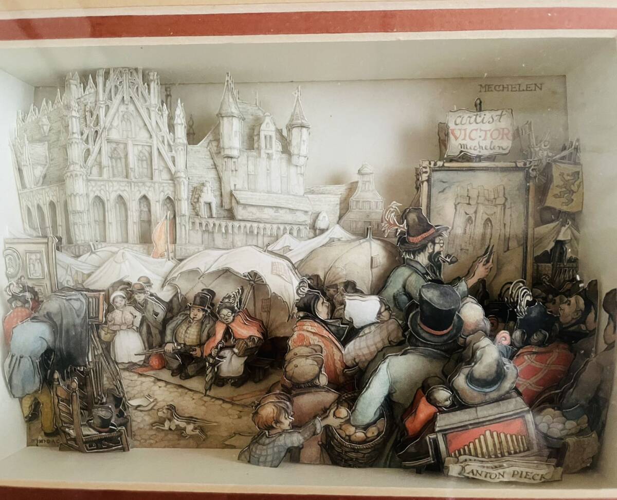 シャドーボックスANTON PIECK 立体画 額縁 3Dアート 木製額装 壁掛け額装 アントン ピック インテリア アンティーク WY009 ...