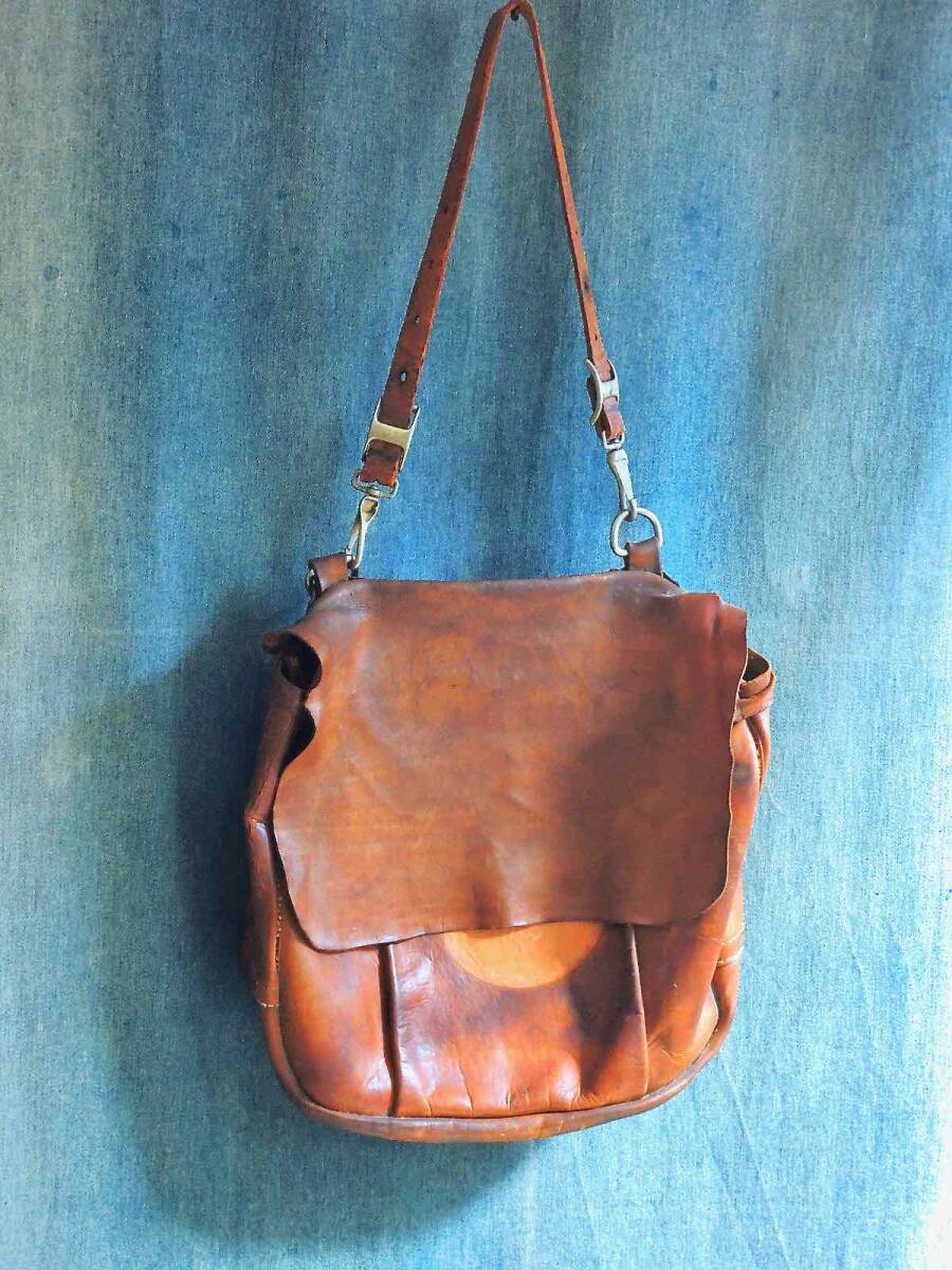 60sビンテージUSA1960年代US MAIL BAG肉厚レザーメールバッグTYPE2鞄USPSアメリカ郵政ヌメ革カウハイドPOLO ...