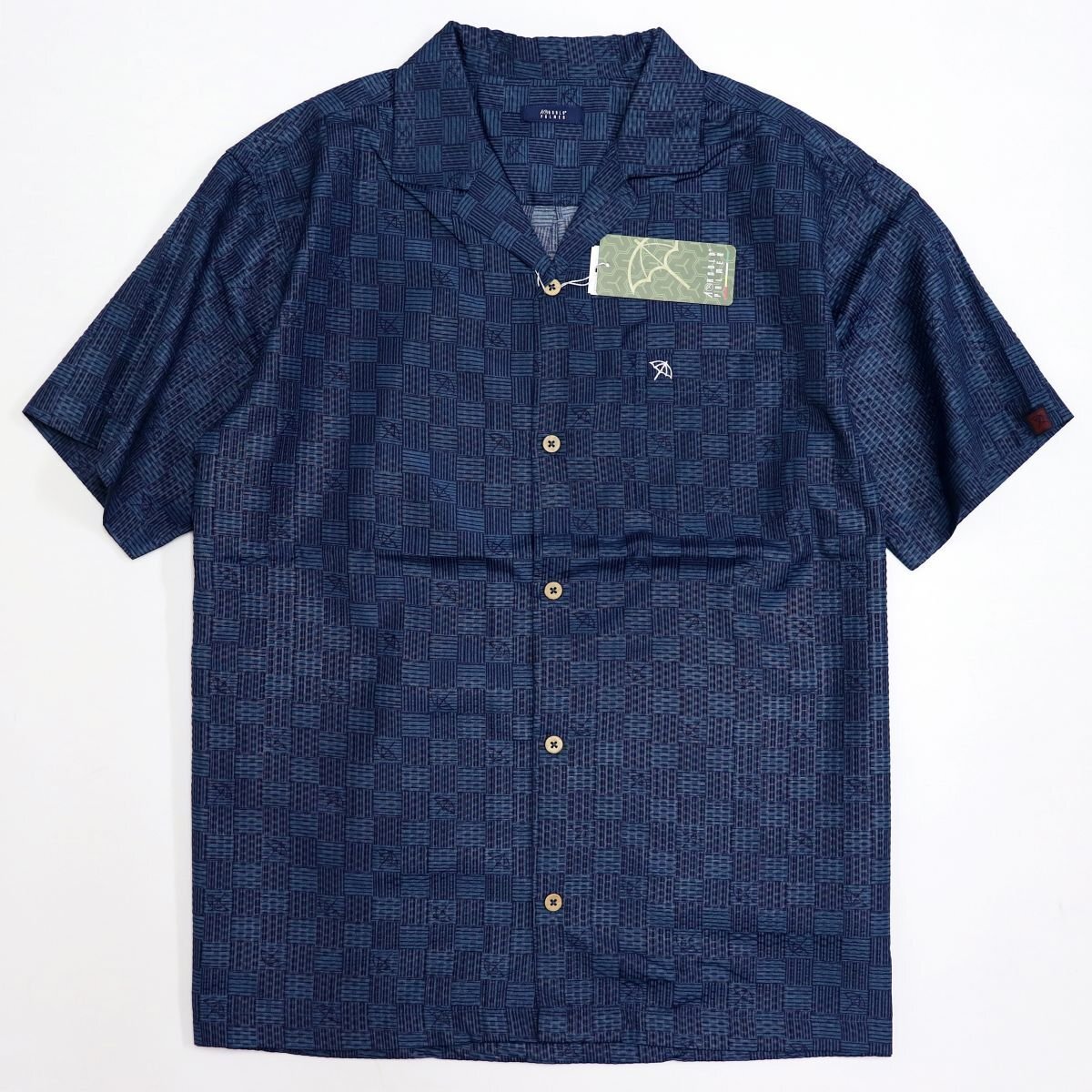 アーノルドパーマー ARNOLD PALMER メンズ 市松模様 半袖 シャツ 紺 Lサイズ 6991880-75-L 一 三 弐 VCXZ ...