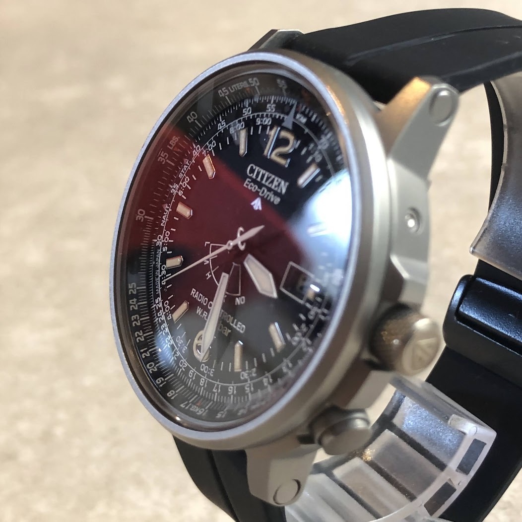 シチズン プロマスター H411-T005438：チタン サファイア 電波ソーラー スクリューバック ねじ込みリューズ 20気圧防水 ...