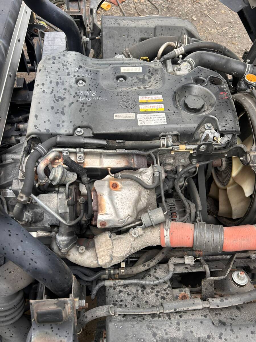 いすゞエルフ 4JJ1-8ツインターボエンジンAssy 実働品 ECU付き 110kw150馬力 SKG-NPR85YN 平成25年11月 ...