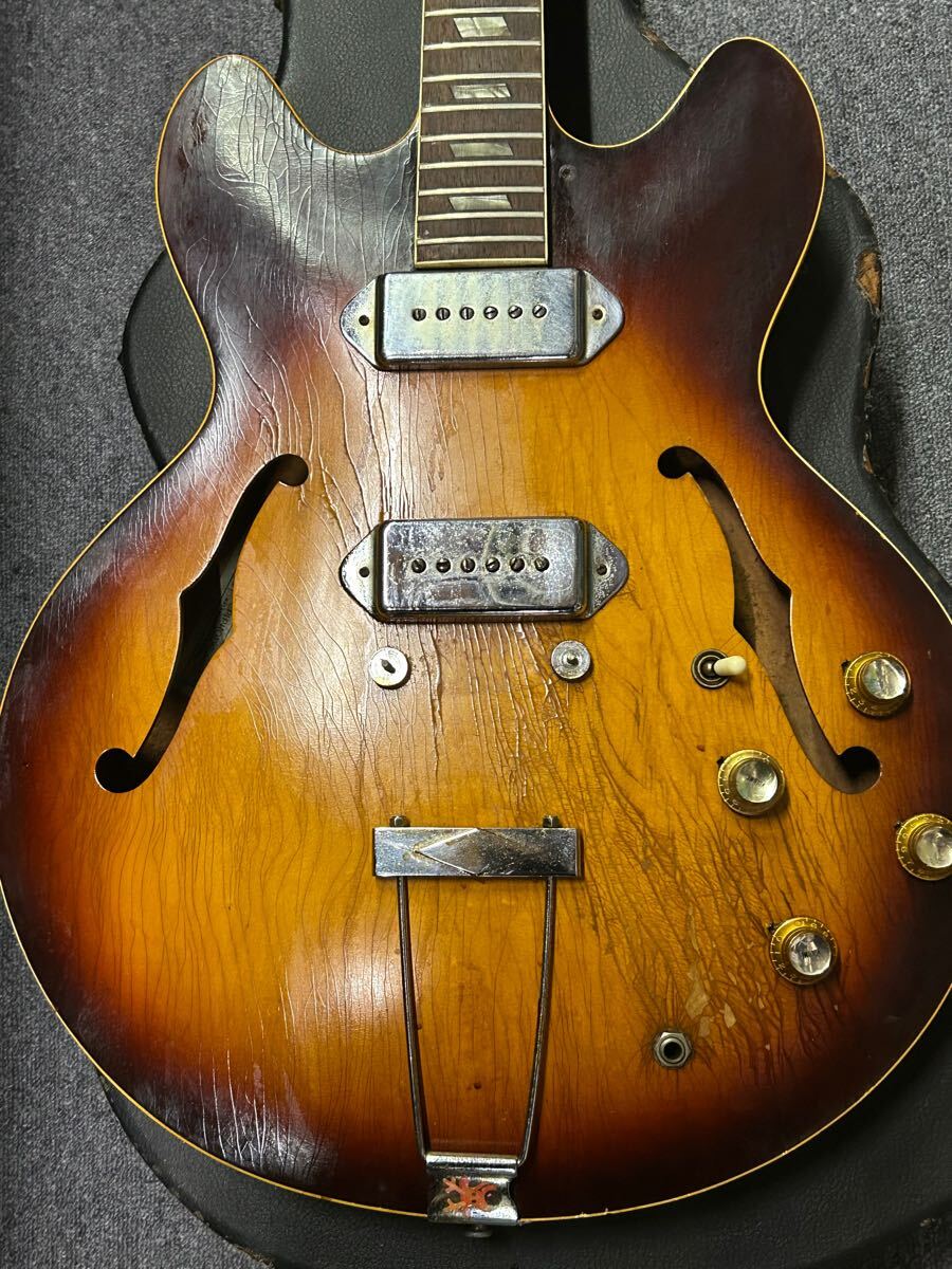 1247 Epiphone E230TD Casino 60年代 シリアルナンバー6桁 ビンテージ ケース付き 現状ジャンク品(エピフォン ...