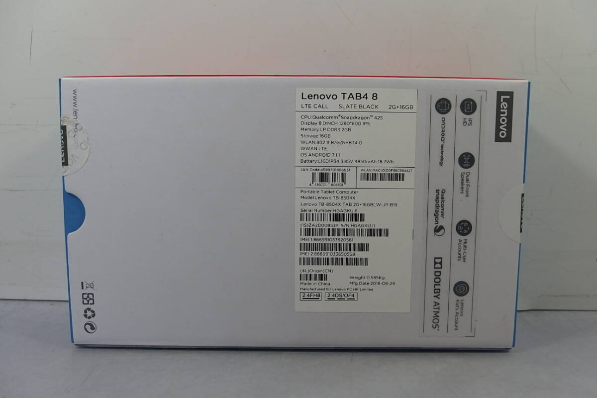Lenovo レノボ 防水/防塵 タブレット TAB4 8 TB-8504X ZA2B0085JP ブラック 16GB/2GB/8インチ/Android/microSD/Bluetooth ...