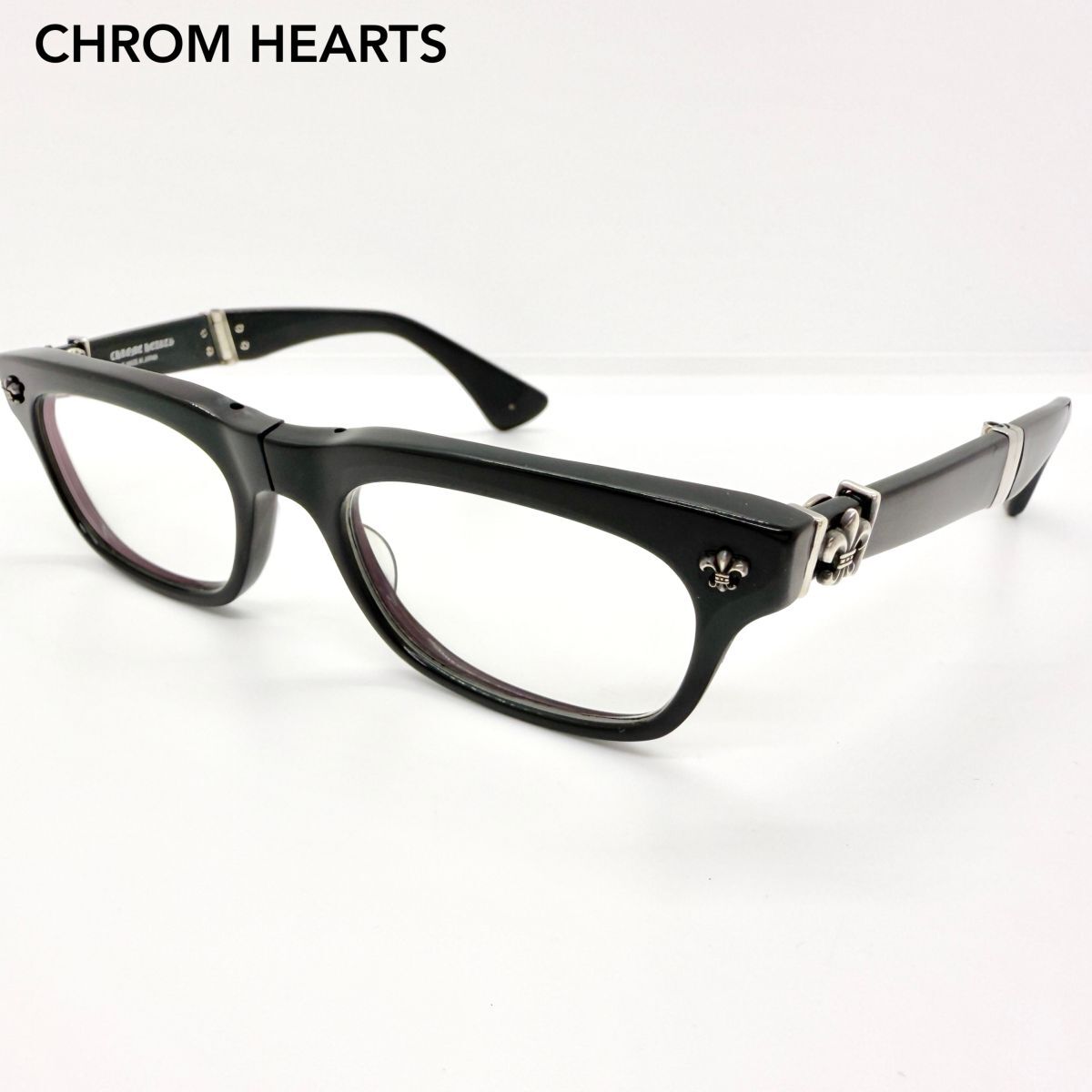 3415 CHROM HEARTS クロムハーツ メガネ サングラス プラスチック 52 20-145 ブラック×シルバー DROOLIN 度 ...