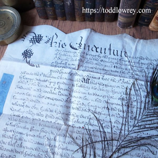 1716年10月19日 John Harding氏からWilliam Arrowsmith氏へ イギリス アンティーク 羊皮紙 書類 ...