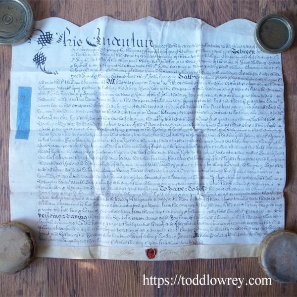 1716年10月19日 John Harding氏からWilliam Arrowsmith氏へ イギリス アンティーク 羊皮紙 書類 ...