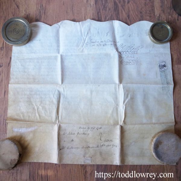 1716年10月19日 John Harding氏からWilliam Arrowsmith氏へ イギリス アンティーク 羊皮紙 書類 ...