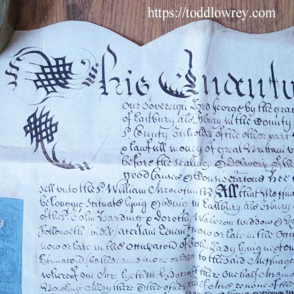 1716年10月19日 John Harding氏からWilliam Arrowsmith氏へ イギリス アンティーク 羊皮紙 書類 ...