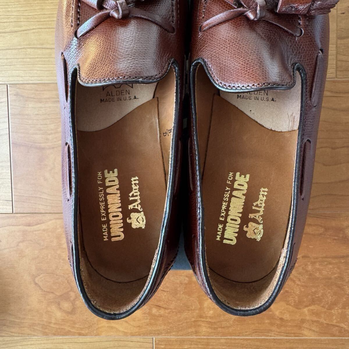 品 Alden UNIONMADE別注 タッセルモカシン ローファー アルパインカーフ ブラウン Alden 36955 オールデン 7.5D ...