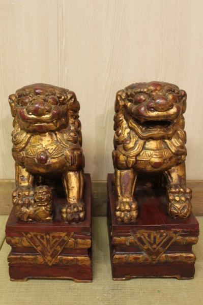 E058 庄内蔵 木彫唐獅子置物一対 東洋彫刻 骨董 飾り30293(その他)｜売買されたオークション情報、yahooの商品情報をアーカイブ公開 - オークファン（aucfan.com）