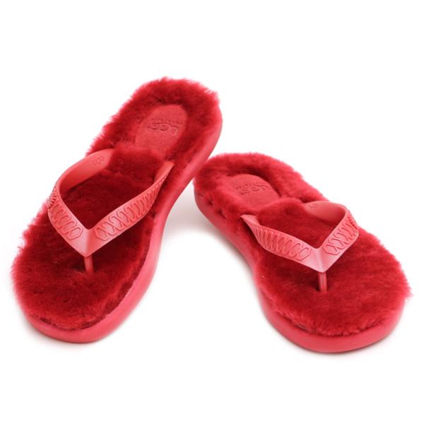 UGG ムートンサンダル W FLUFFIE 1007582 レッド 7(UGG オーストラリア)｜売買されたオークション情報、yahooの商品情報をアーカイブ公開 - オークファン ...