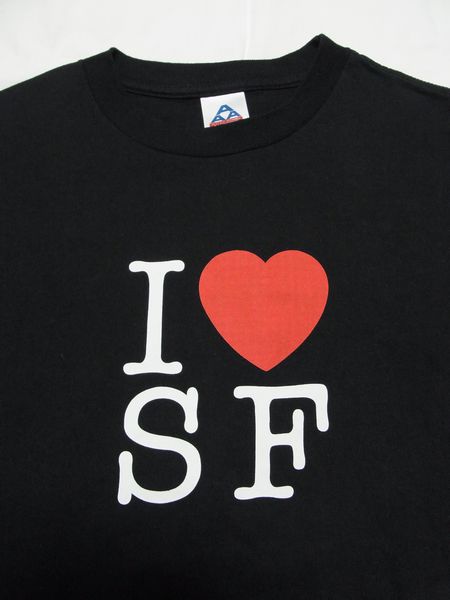 I LOVE SF サンフランシスコ スーベニア Tシャツ sizeS 黒 USA古着 ビンテージ 70s 80s 90s ART ROCK ...