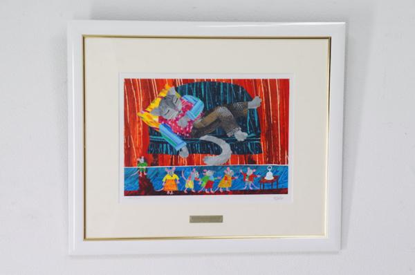 絵本作家 Eric Carleエリック カール リトグラフTHE CAT AND THE MOUSE 371/1000 額装 サイン入り 真作 ...