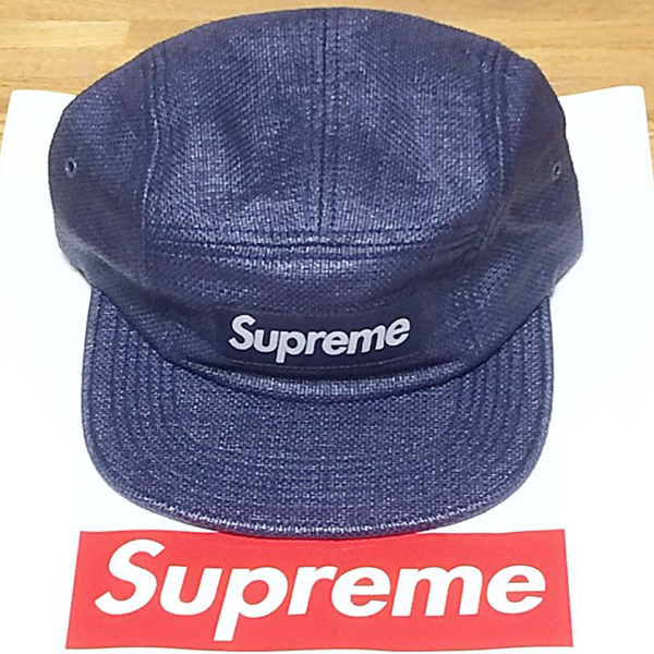 SUPREME 15SS Rafia Basketweave Camp Cap Blue BOX LOGO BACKPACK NORTH ...