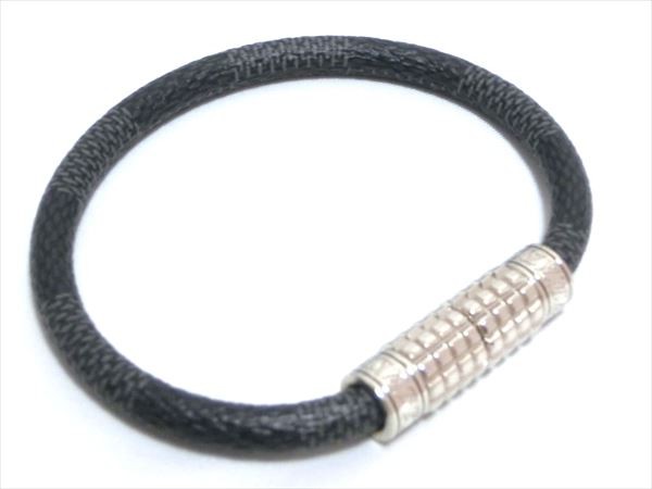 ルイヴィトン ブレスレッド バングル ブラスレディジット ダミエグラフィット ブラック シルバー金具 ロゴ スタッズ CA1122 バングル ...