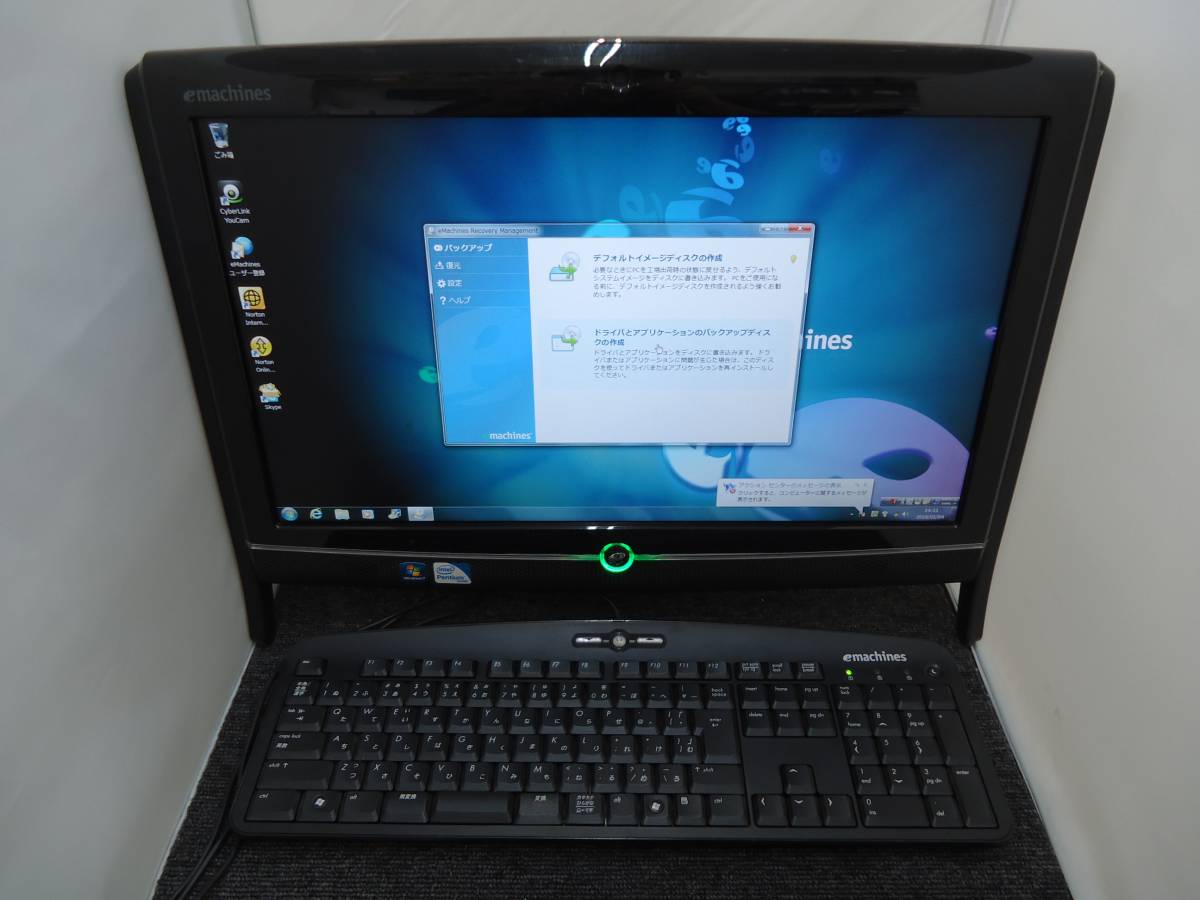 emachines 一体型パソコン EZ1800 ジャンク品 Windows7 Pentium R CPU G620 2.60GHz メモリ ...