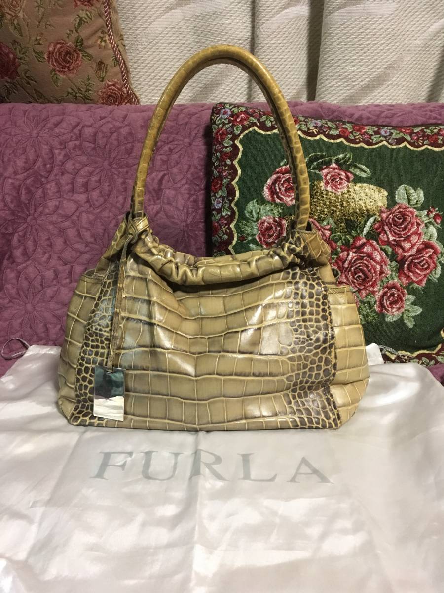 FRULA フルラ クロコ 型押し バッグ 本革 保存袋 トートバッグ(トートバッグ)｜売買されたオークション情報、yahooの商品情報を ...