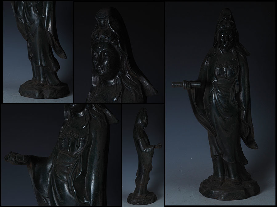 oa96_旧家初出 古鉄製 観音菩薩立像 高さ50cm 重さ5.4kg(仏像)｜売買されたオークション情報、yahooの商品情報をアーカイブ ...